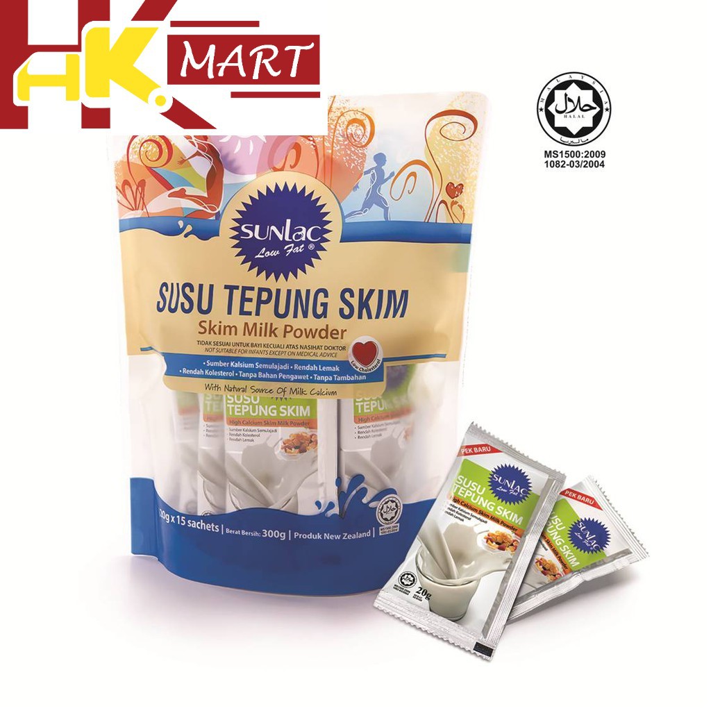 Sunlac Low Fat Skim Milk Powder (20g x 15sachet)300g | Lazada