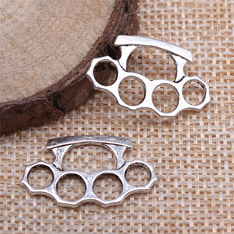 10pcs Punch Knuckle Dusters Antique Silver Color Plated Pendants Making ...