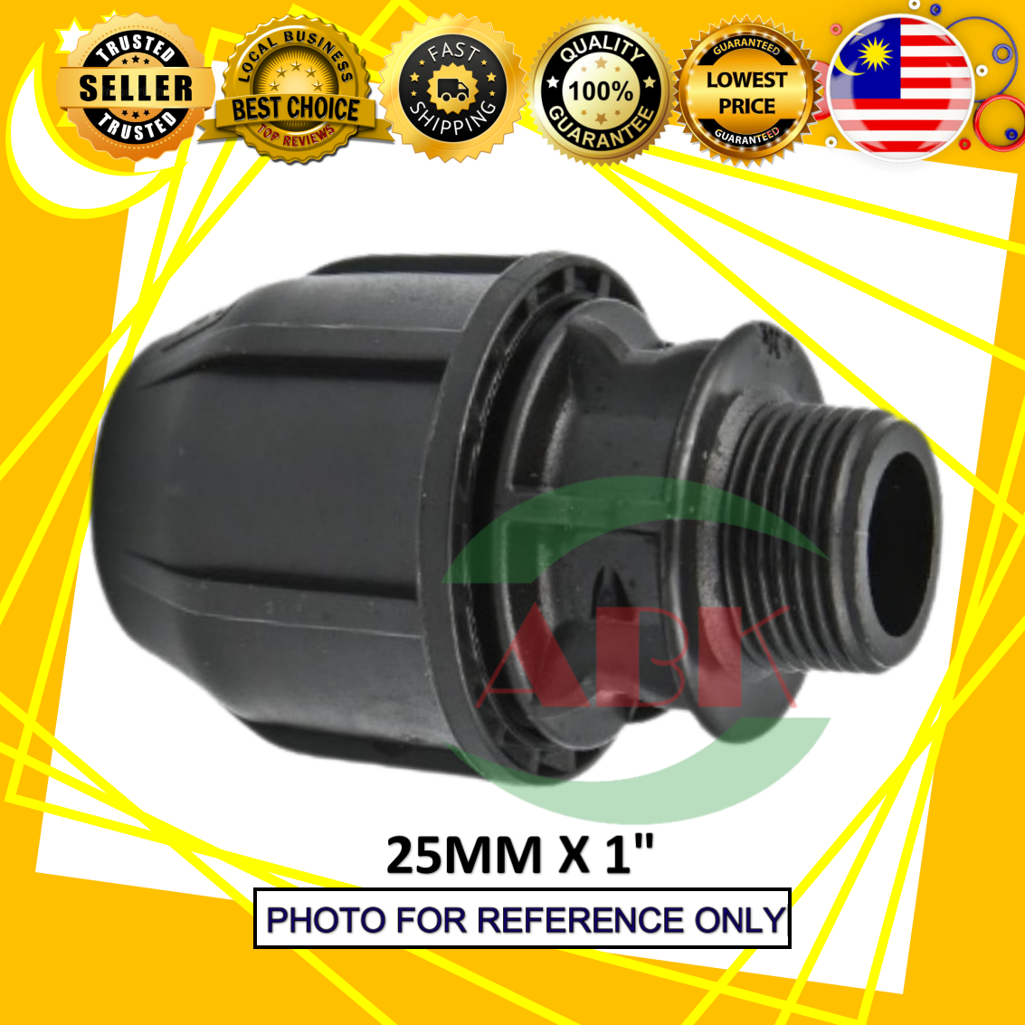 POLY FITTINGS - 25MM X 1INCH HDPE POLY PIPE MTA [MADE IN MALAYSIA] | Lazada