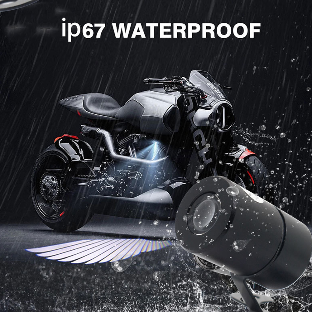 FG Pair Motorcycle LED Welcome Light Angel Wings Style Projection ...