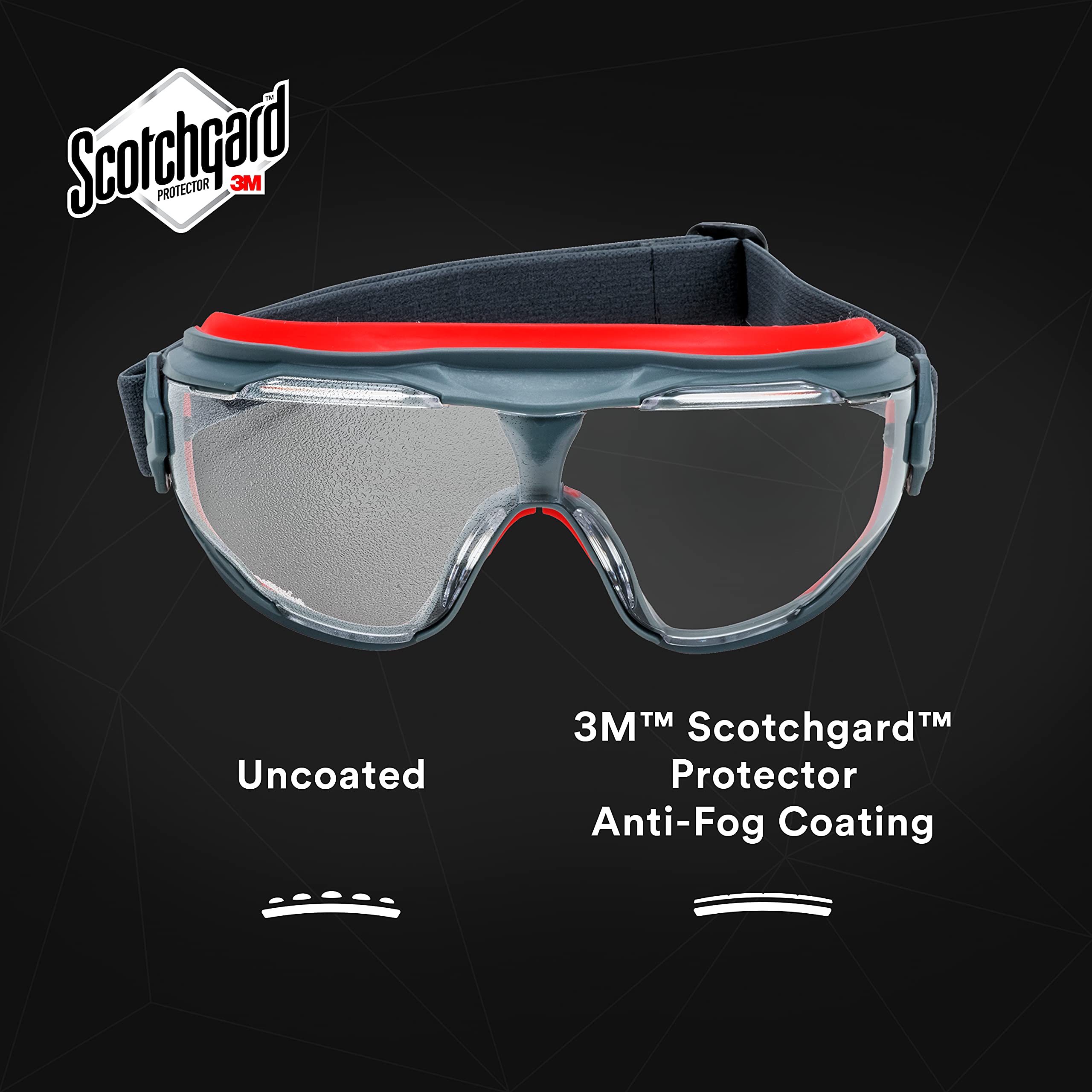 3M GoggleGear Safety Goggles GG501NSGAF Clear Scotchgard Anti-Fog Lens ...