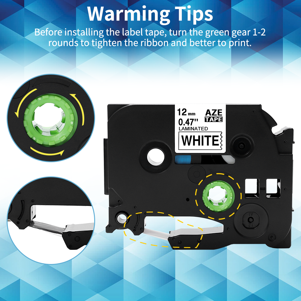 Tze-231 12mm Label Tape Compatible For Brother Labeling Machine H110 ...