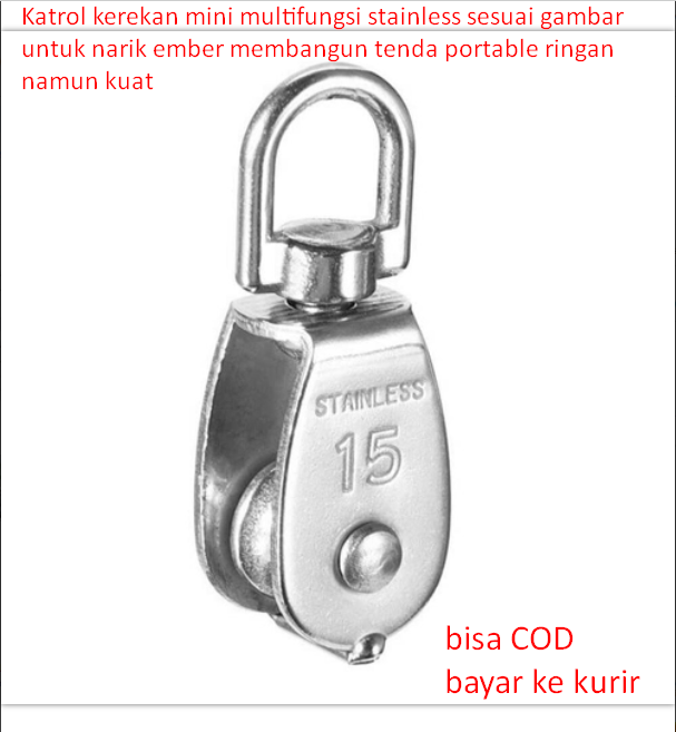 Katrol kerekan mini multifungsi stainless sesuai gambar untuk narik ember membangun tenda ...