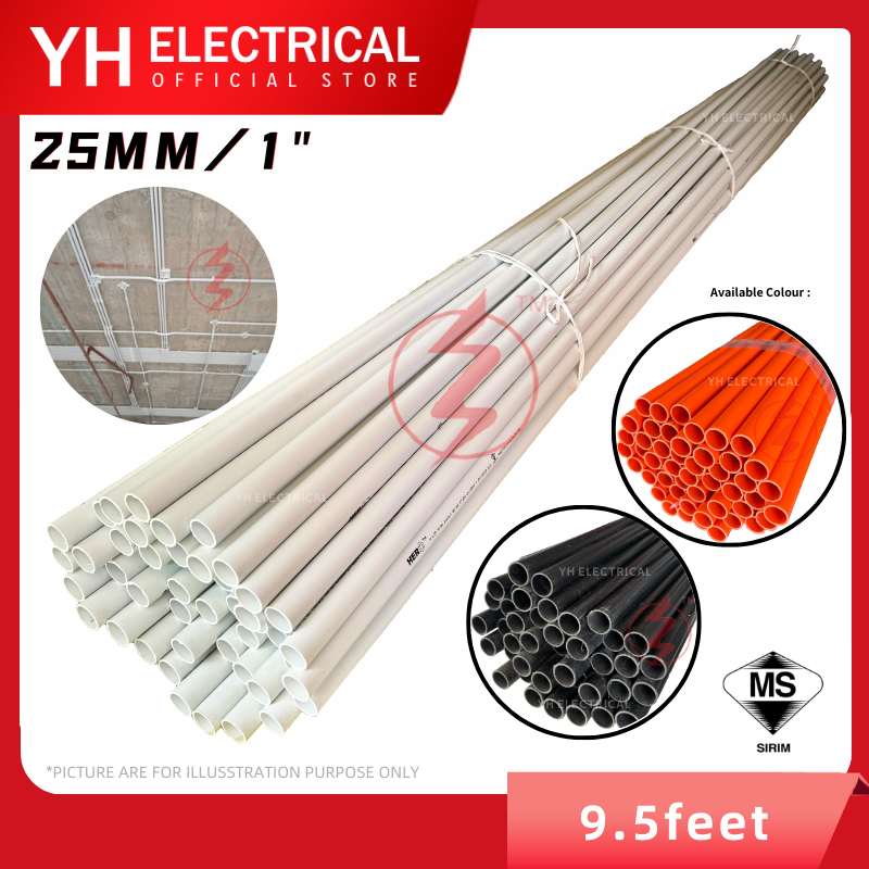 [9.5feet] 25mm 1" PVC Conduit pipe Electrical (SIRIM APPROVED) Paip ...
