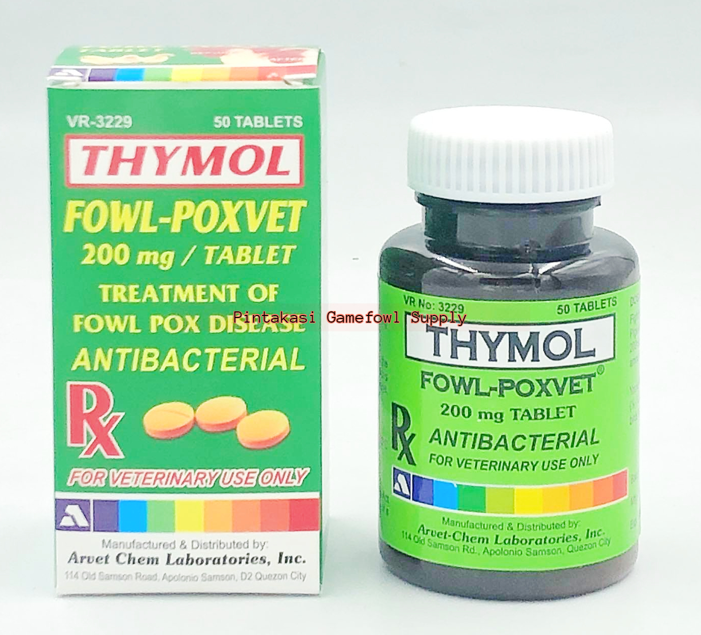 PINTAKASI 1 box 50 tablets Arvet Thymol Tablet for Gamefowl Rooster ...
