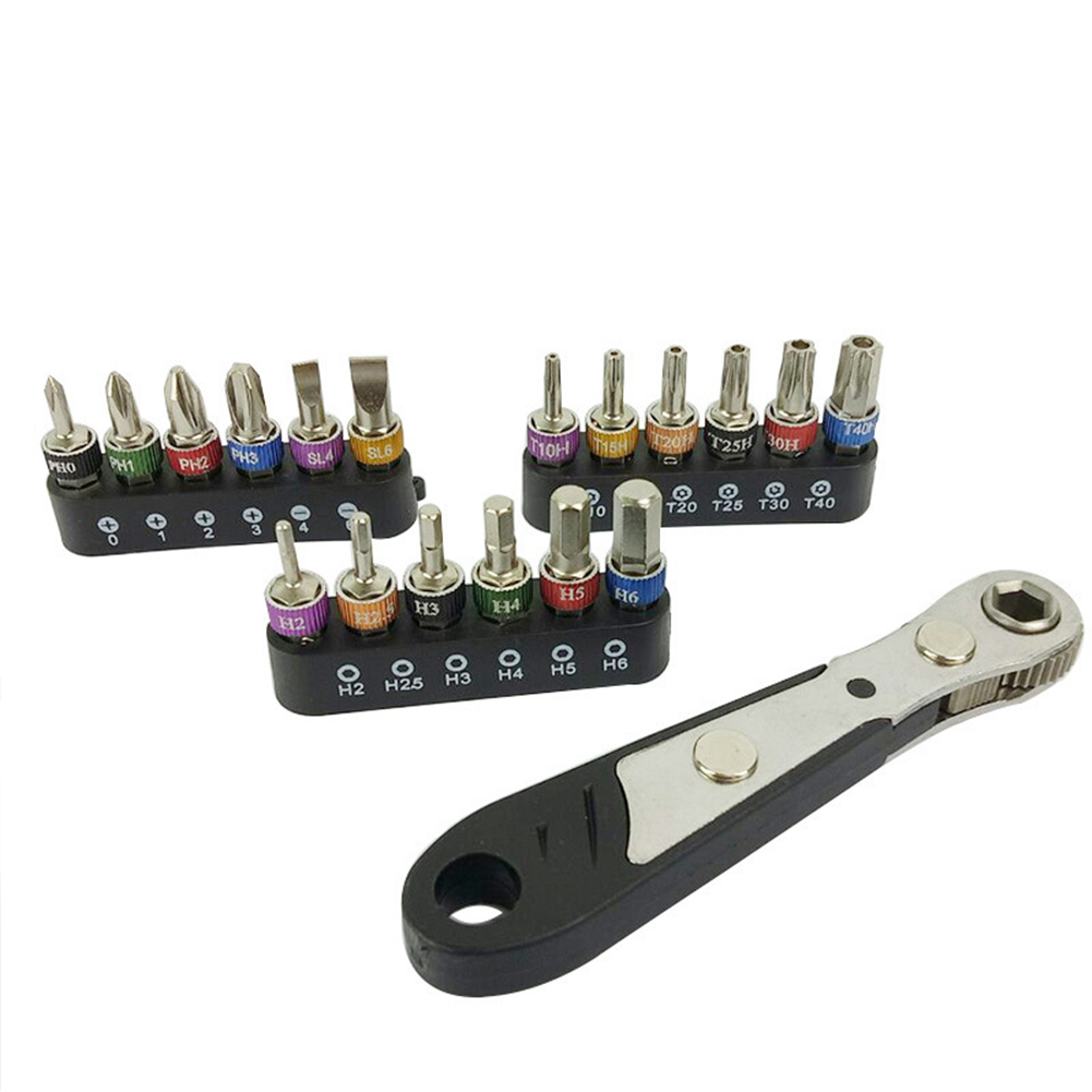【StyleHive】19PC Wrench Screwdriver Bit with Reversible Drive handle ...