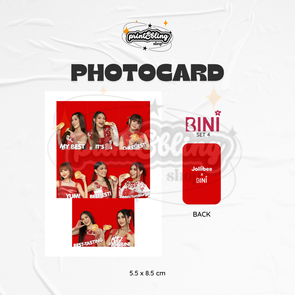 BINI (UNOFFICIAL) JOLLIBINI PHOTOCARD | Jollibee x Bini | Lazada PH