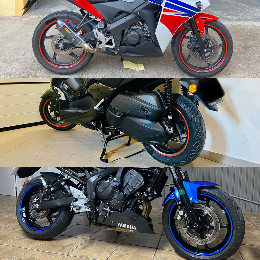 Motorcycle Wheel Sticker Motocross Reflective Decals Rim Tape Strip For ...