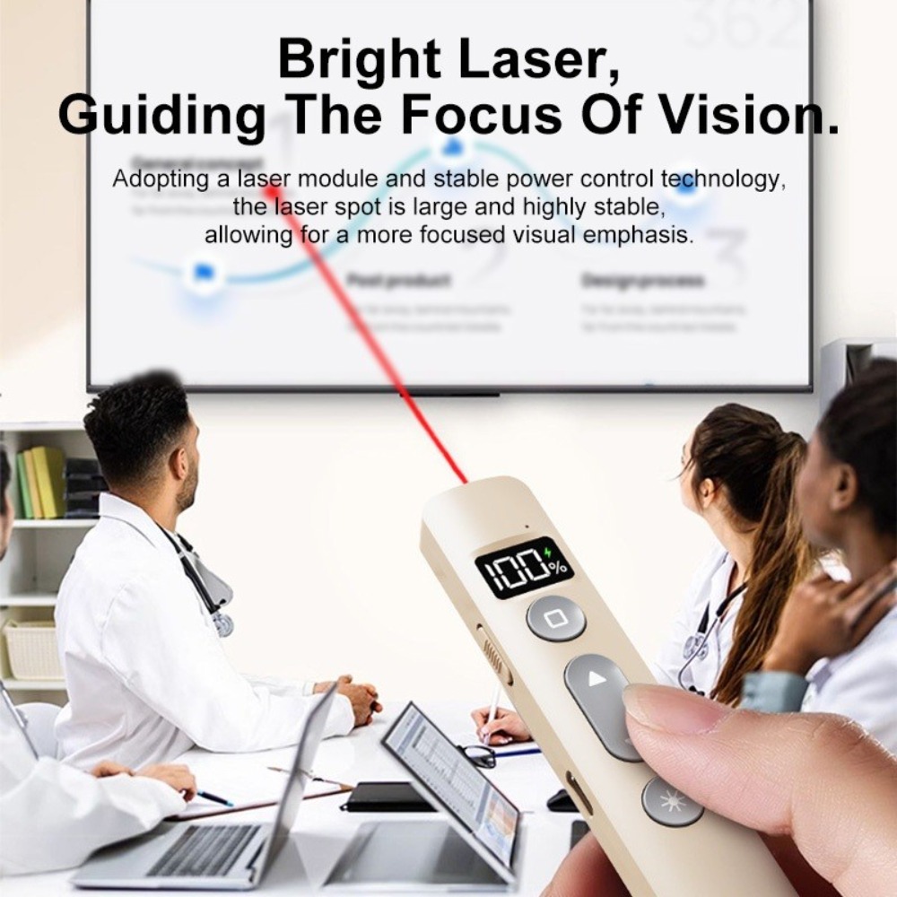Comfortable Grip 2.4GHz Laser Pointer Clicker Infrared Remote Meeting ...