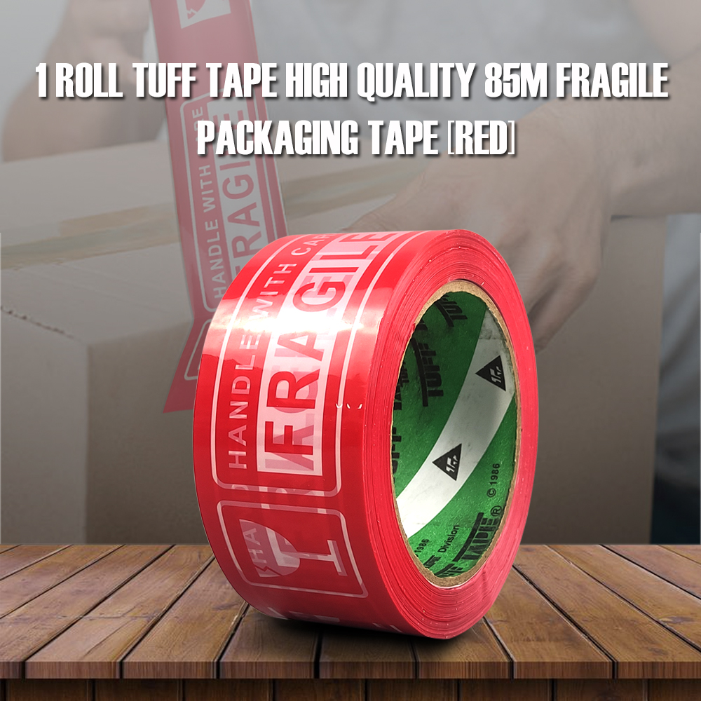 1 ROLL TUFF TAPE HIGH QUALITY 85M FRAGILE PACKAGING TAPE [RED] | Lazada PH