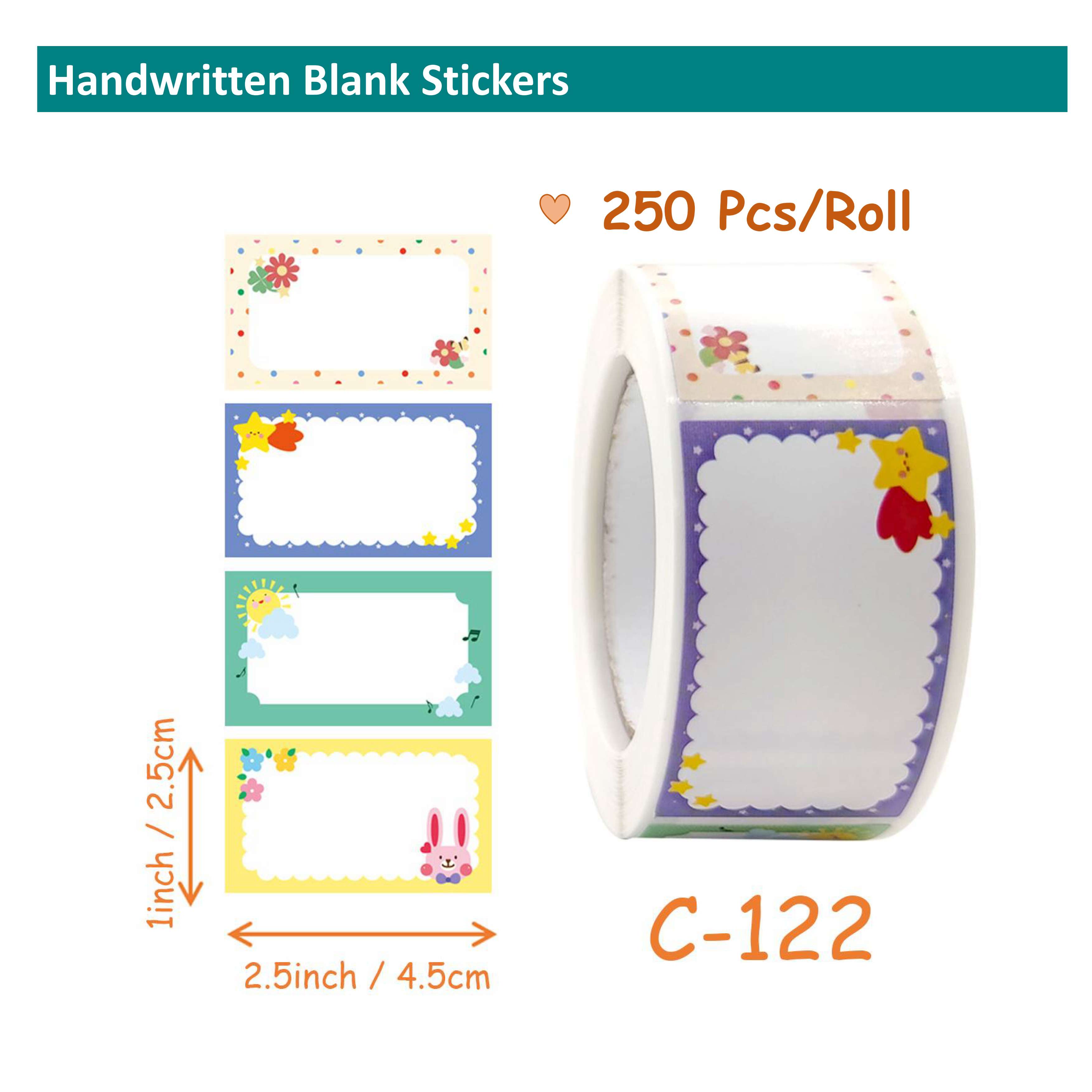 Handwritten Name Labels for Students Note Stickers Cartoon Blank Label ...