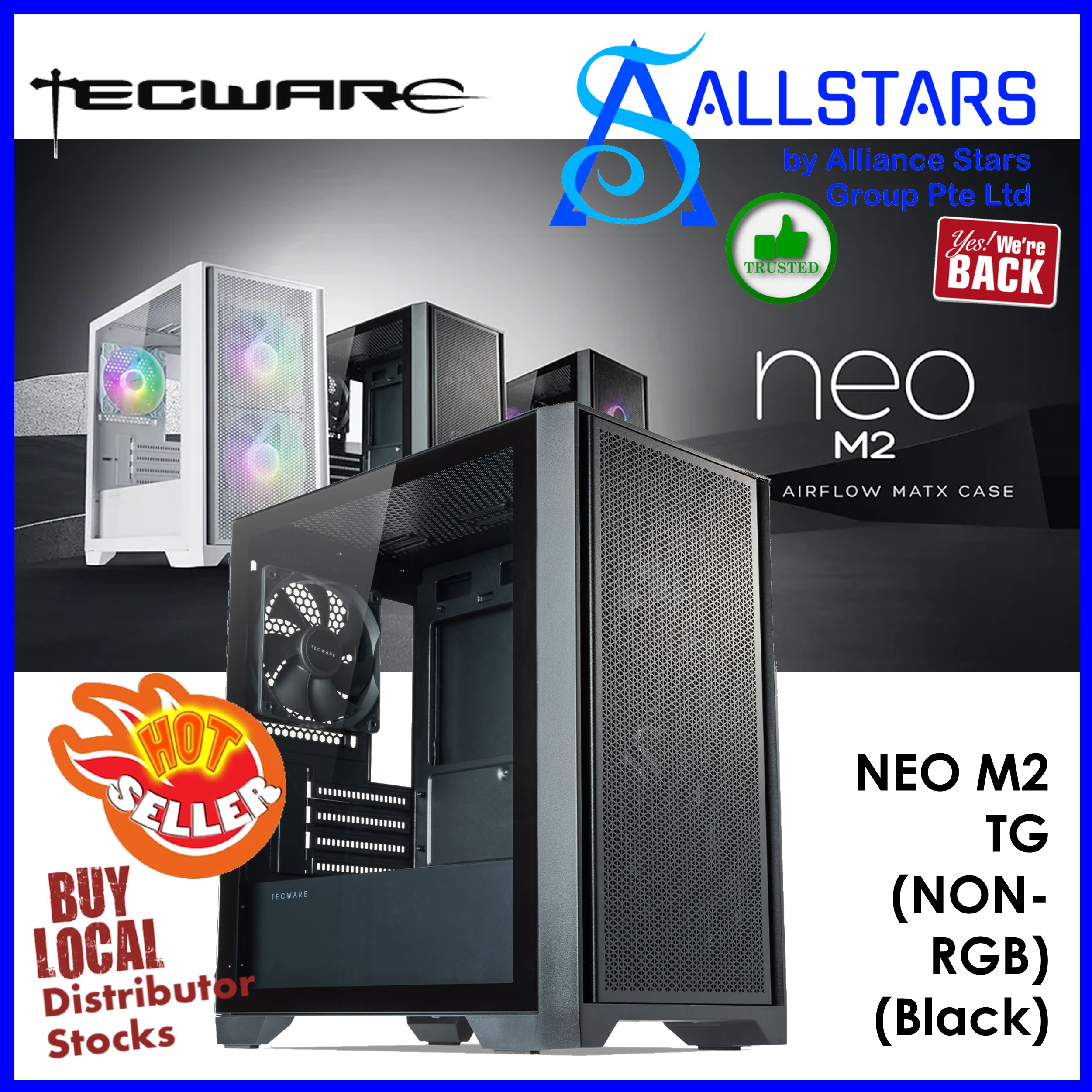(ALLSTARS : DIY PROMO) Tecware NEO M2 High AirFlow TG MATX Chassis ...