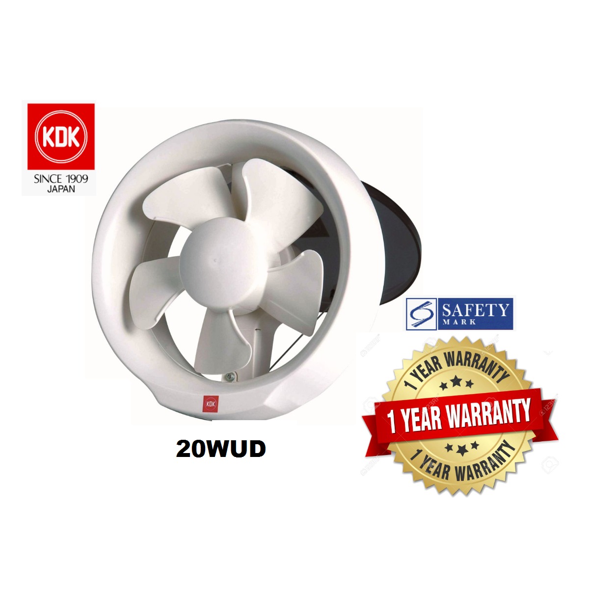 KDK 20WUD Exhaust Fan Window Mount Ventilating Ventilation Fan 20 WUD ...