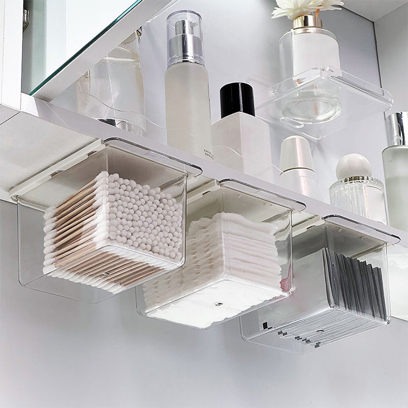 Drawer Style Storage Box Under The Mirror Cabinet Transparent Bathroom ...