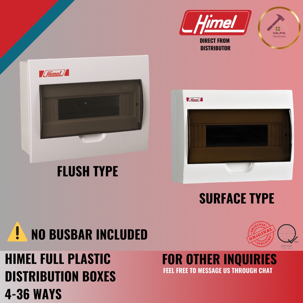 Himel Distribution Box Full-Plastic (Flush & Surface Installation) 4-to ...