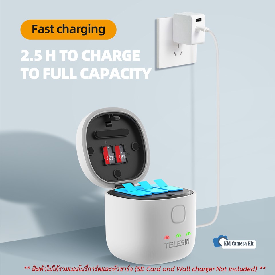 TELESIN Gopro 11 10 9 แบตเตอรี่ แท่นชาร์จ Gopro Hero 9 10 11 แบตกล้อง แบตโกโปร gopro Allinbox ...