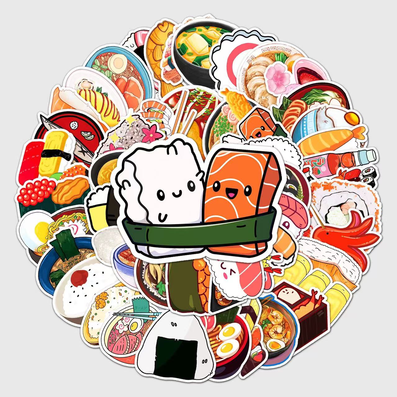 xs554-50pcs Japanese sushi graffiti waterproof sticker | Lazada PH