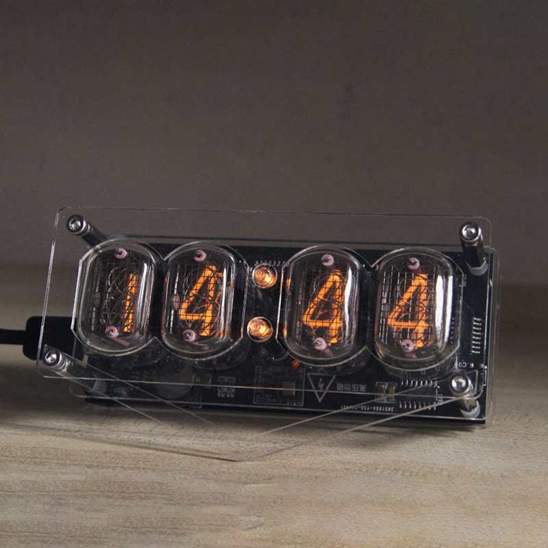 IN-12 Glow Tube Clock Bottom Plate 4-Bit Retro Nixie Tube Clock with 6 ...