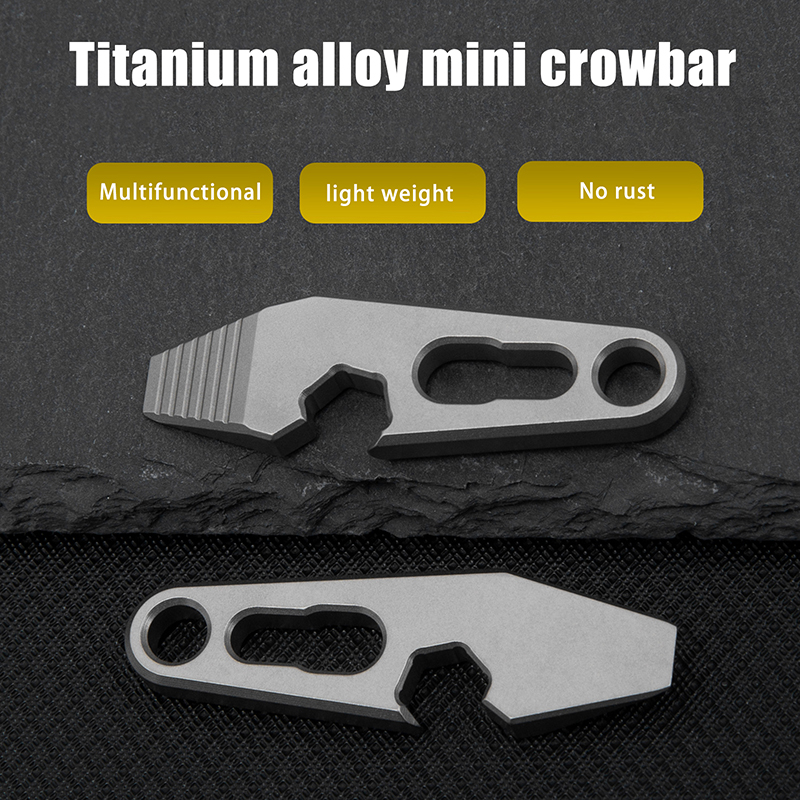 MINI TC4 Titanium Alloy Crowbar EDC Portable Open Delivery Tool Bottle ...