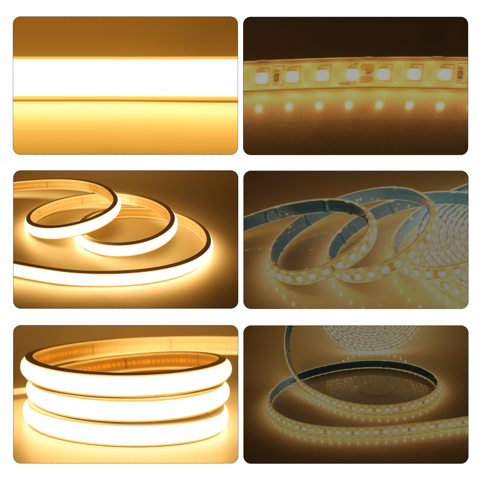 12V 24V COB LED Strip Neon Rope 320LEDs/m Waterproof 0.5M 5M 10M 20M ...