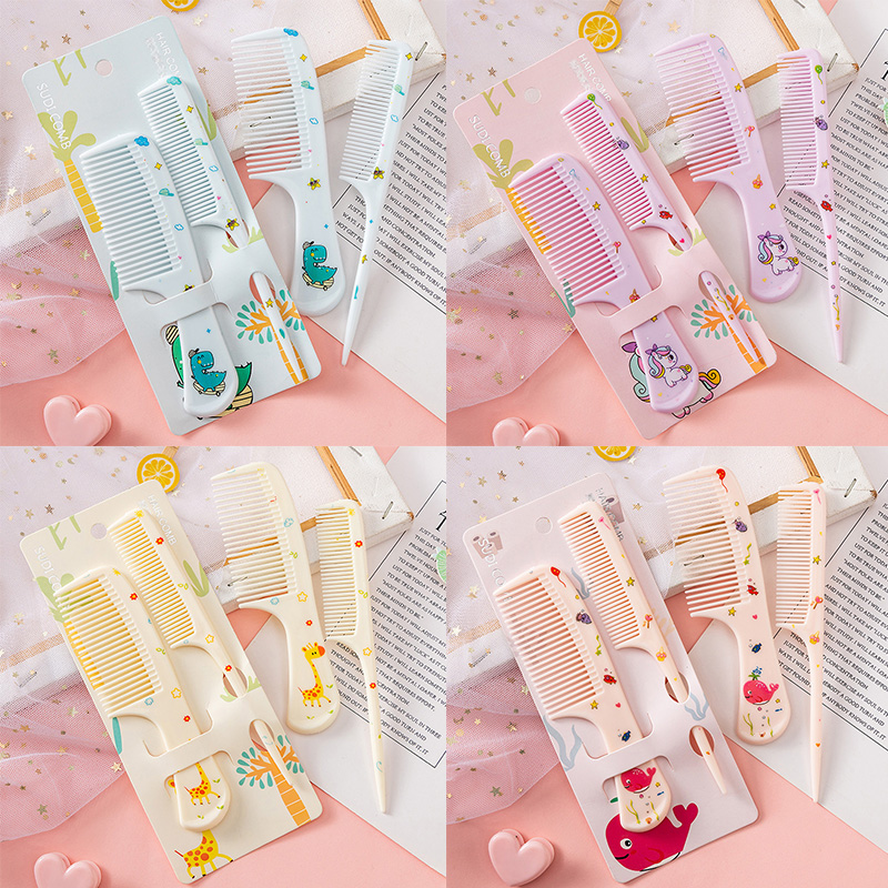 Cartoon Animal Childrens Comb Hairdressing Comb Fine-toothed Pointed ...