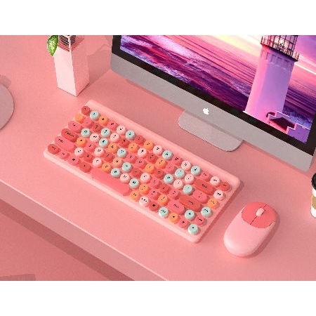 Firewolf Mixed Candy color 86-Keys 2.4G Wireless Gaming Keyboard and ...