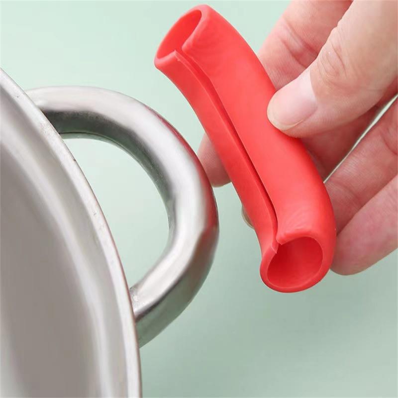2-8pcs Silicone Pan Handle Cover Heat Insulation Pot Non-Slip Ear Clip ...