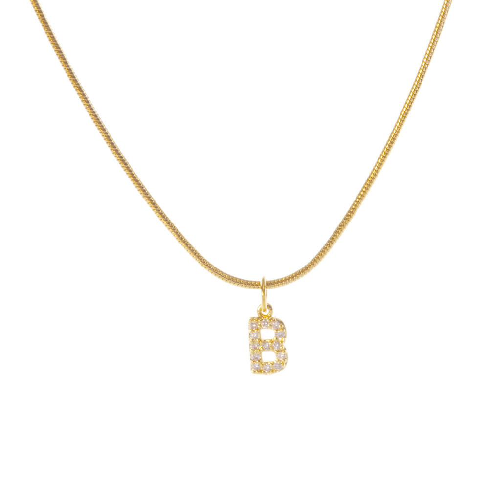 Titanium Steel A-Z 26 English Alphabet Necklace Hip Hop Style Stainless ...