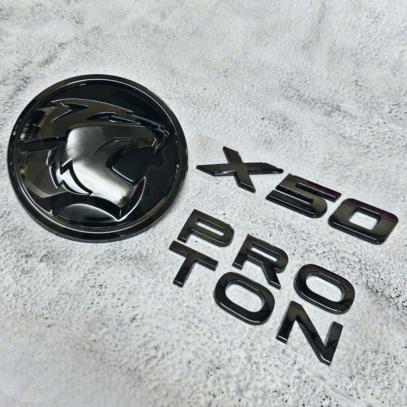 🤩COMBO SET🤩 DARK CHROME SERIES PROTON X50 EMBLEM + WORDING LOGO / BADGE ...