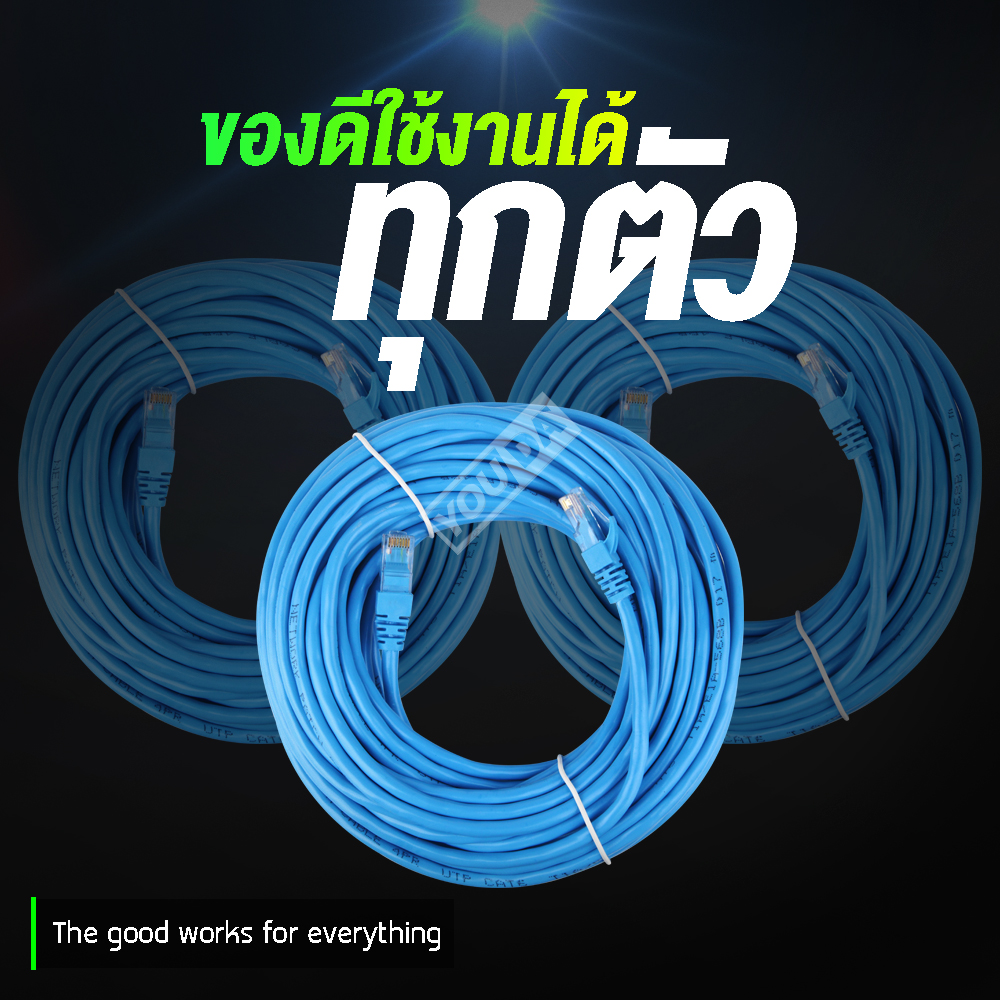 YOUDA สายแลน CAT6 1000Mbps 250MHZ มีหลายขนาดให้เลือก 1.5M.3M.5M.10M.15M.20M.25M.30M. สายเนต Lan ...
