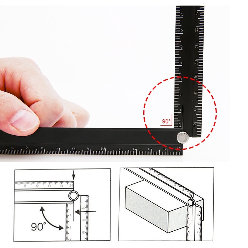 【Toy life hall】Kokuyo Alumite Foldable Ruler 15cm 30cm Monochrome ...