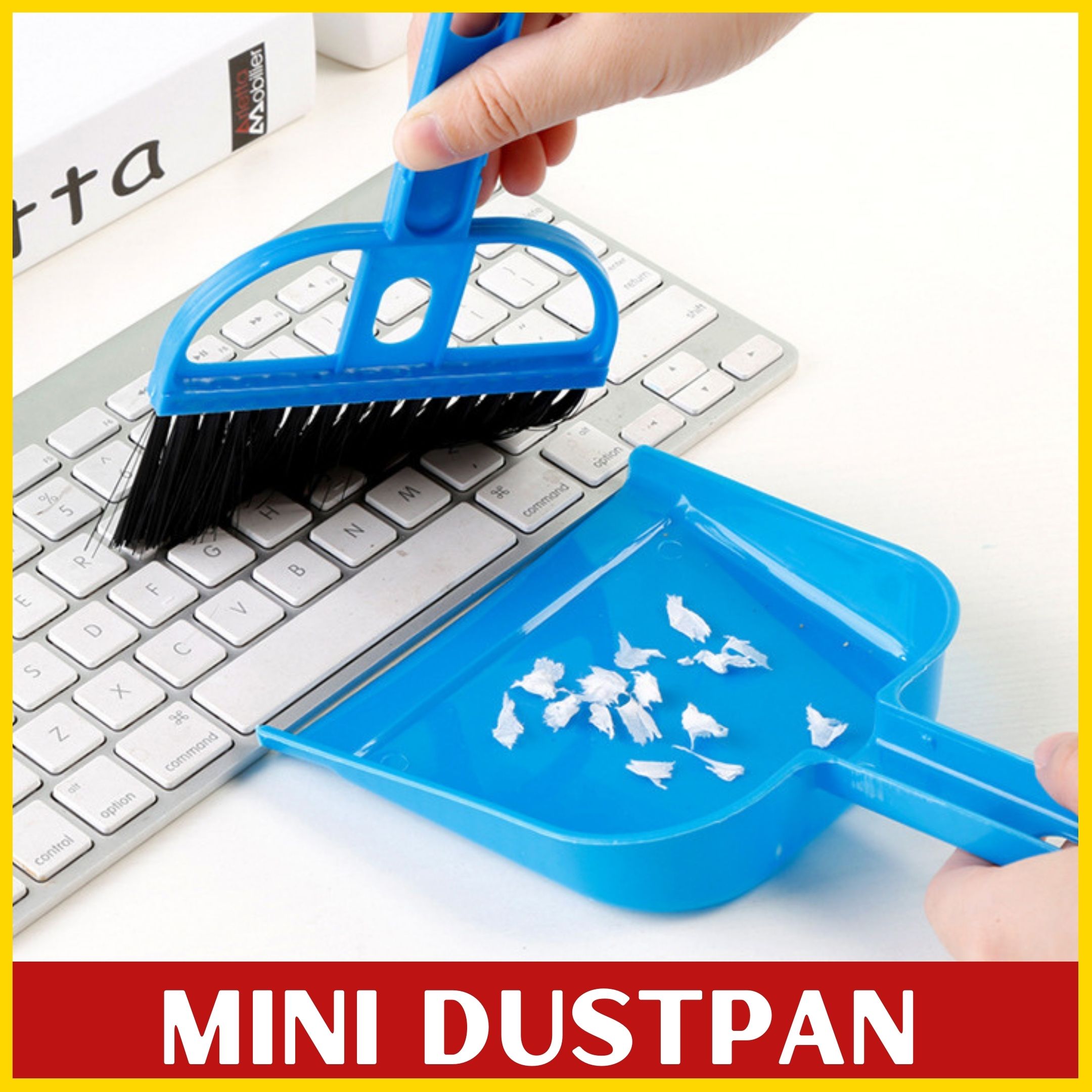 MOCHI Mini Cleaning Brush & Dustpan Set Sweep Broom Computer Keyboard ...