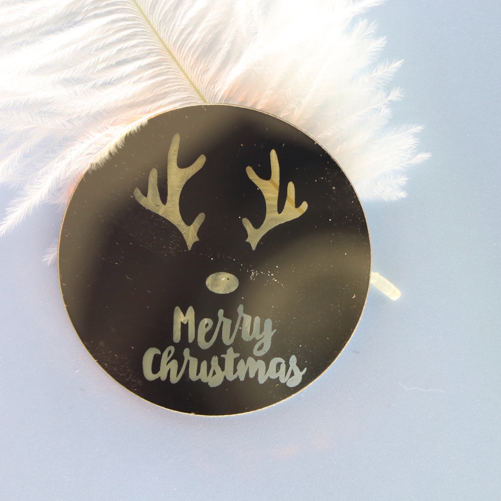 Acrylic Cupcake Toppers Happy Birthday Cake Disc Mirror Acrylic Cake ...