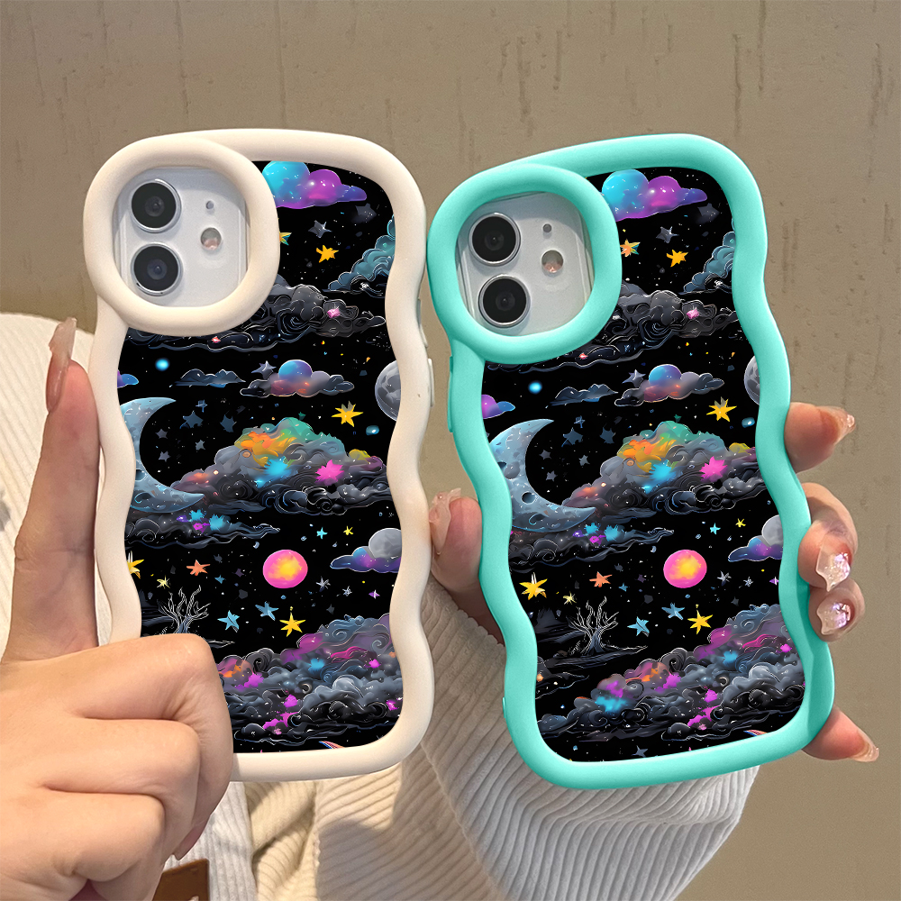 AMORVOR for OPPO A1K Realme C2 Back Cover Colorful Black Cloud Pattern ...