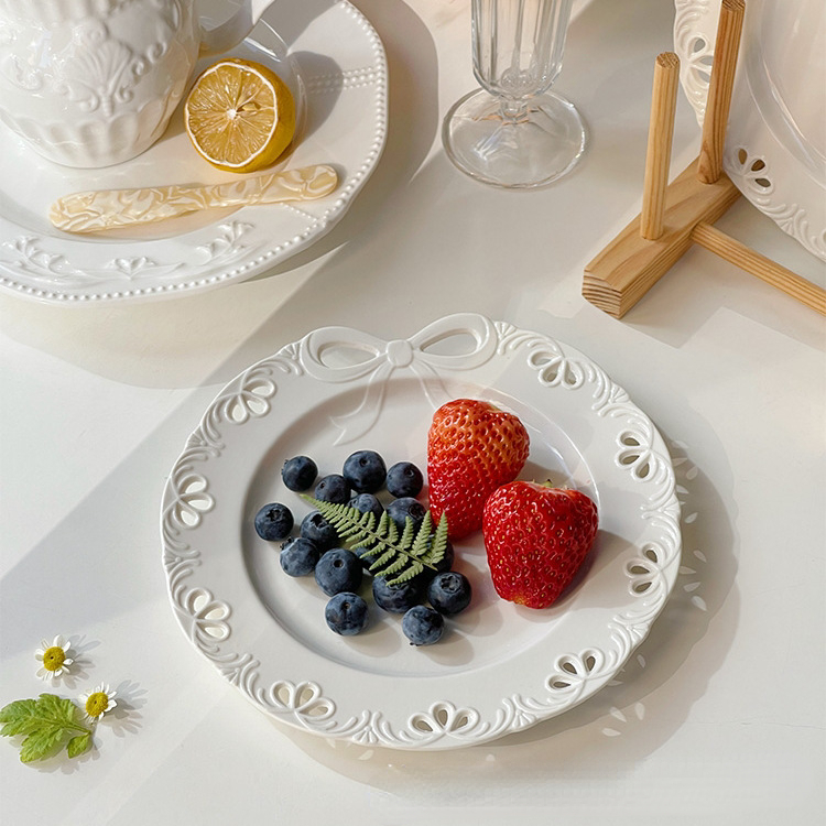 Knot Relief Beautiful Ceramic Plate Internet Celebrity Ins Coffee Shop ...