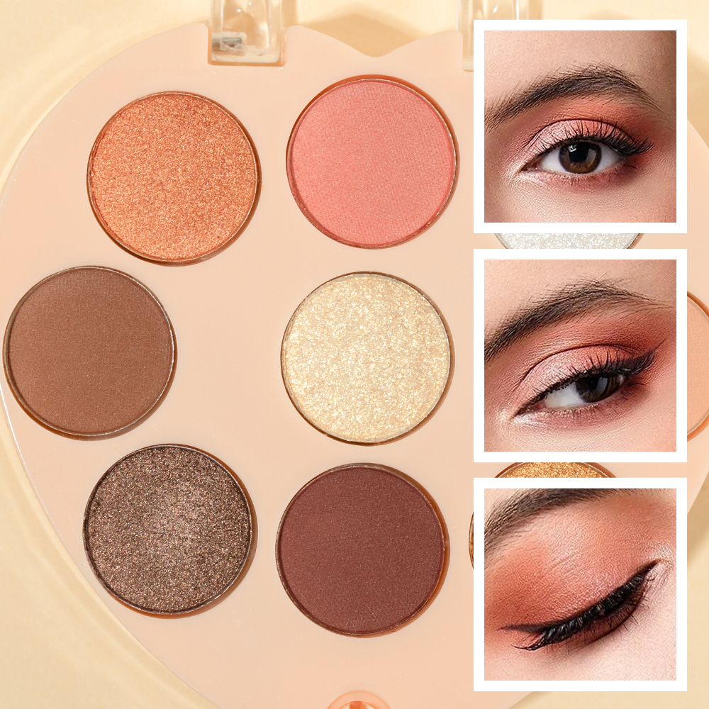 Heart Shaped Brown Eyeshadow Palette Set Matte Pearly Glitter Blush ...