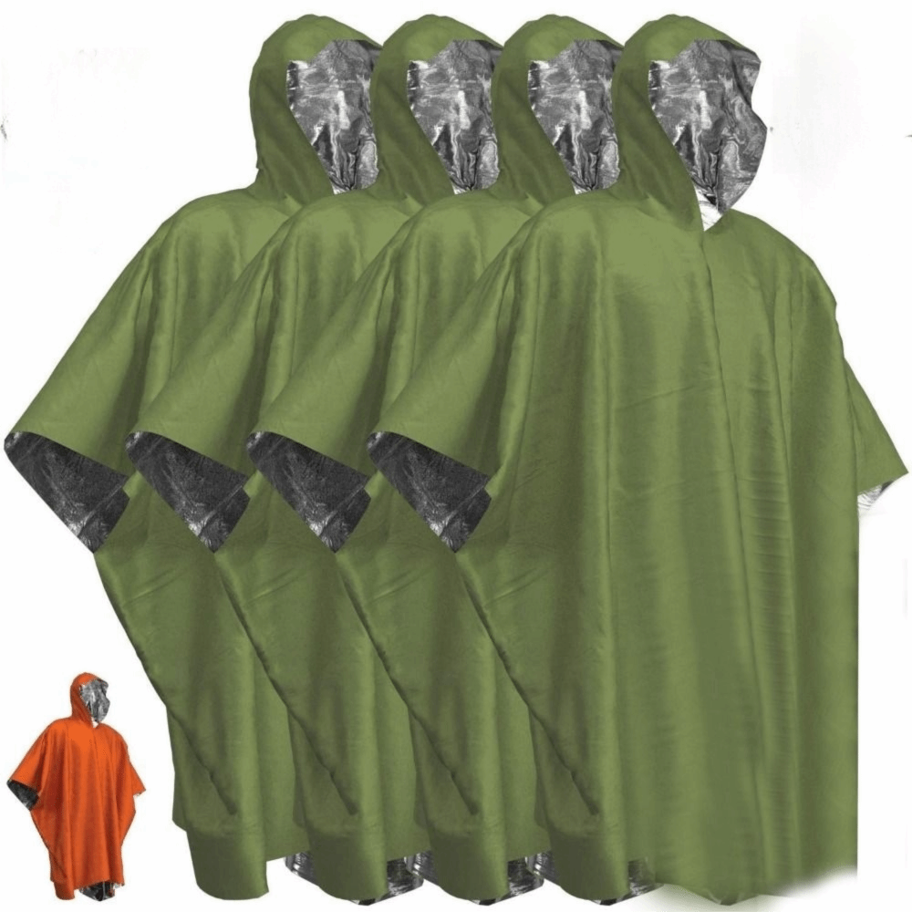 Emergency Survival Camping Equipment Emergency Poncho Raincoat Heat ...