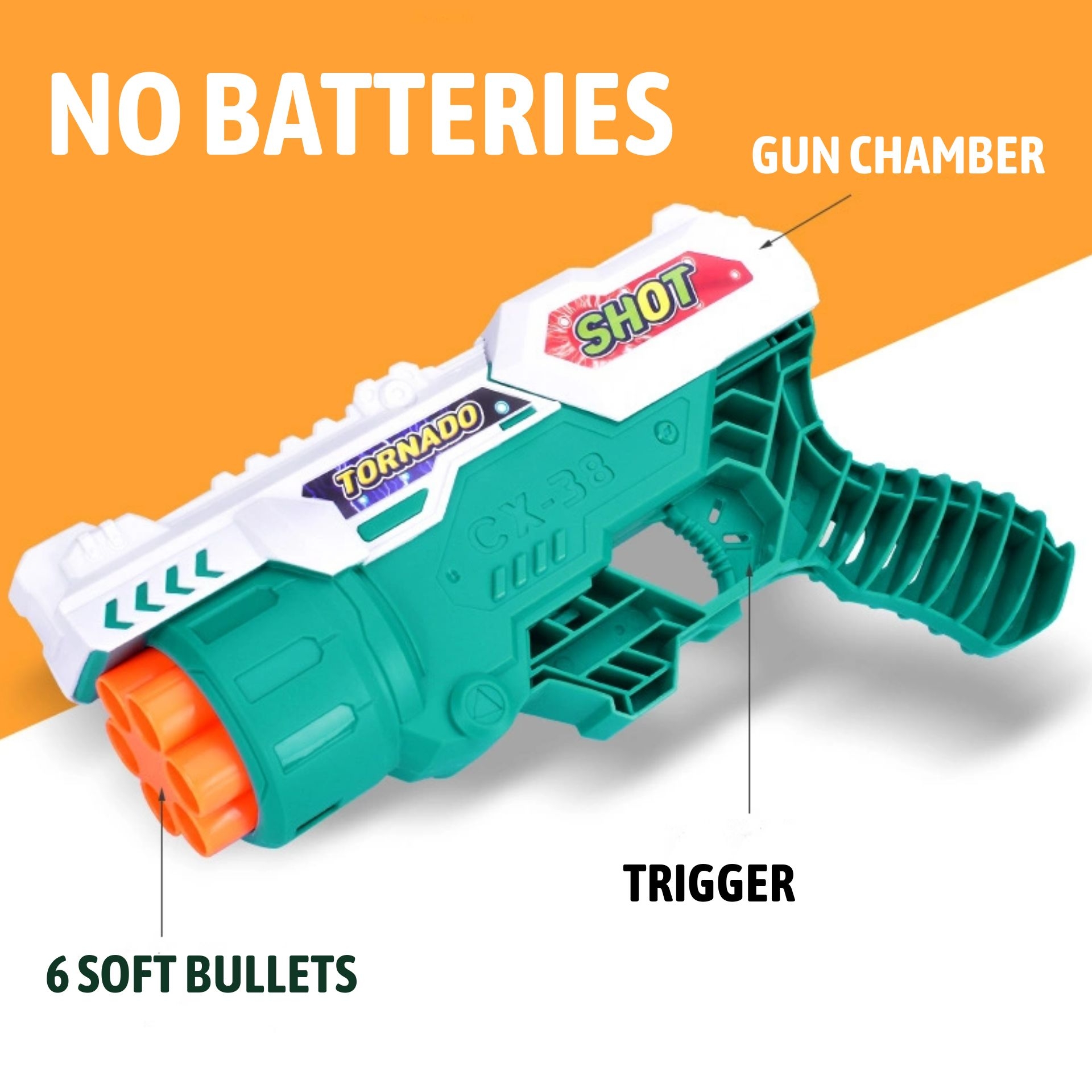 ปืนเนิบ ปืนเนิร์ฟ ไม่เป็นอันตราย มีกระสุน 12 ตัว Soft Bullet Blaster ...