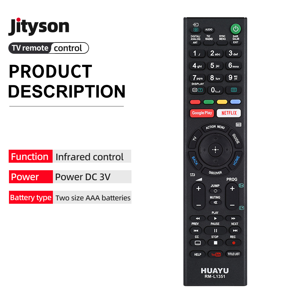 Huayu Remote Control For Smart Tv Youtube Google Netflix Rm-L1275 Rm ...