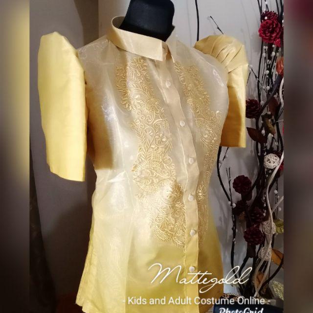 filipiniana MODERN MESTIZA LADY BARONG PURE EMBROIDERED FILIPINIANA ...