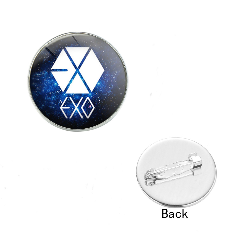 【Hongtai Store】New Fashion KPOP EXO Logo Brooches Harajuku EXO Starry ...