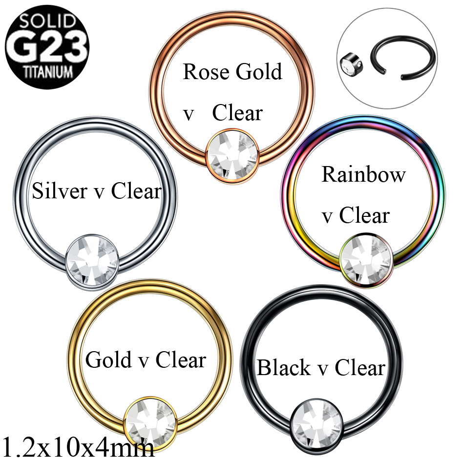 【Clay & Cloud】1PC Titanium Opal Ball Nose Rings Gem Ear Septum Piercing ...