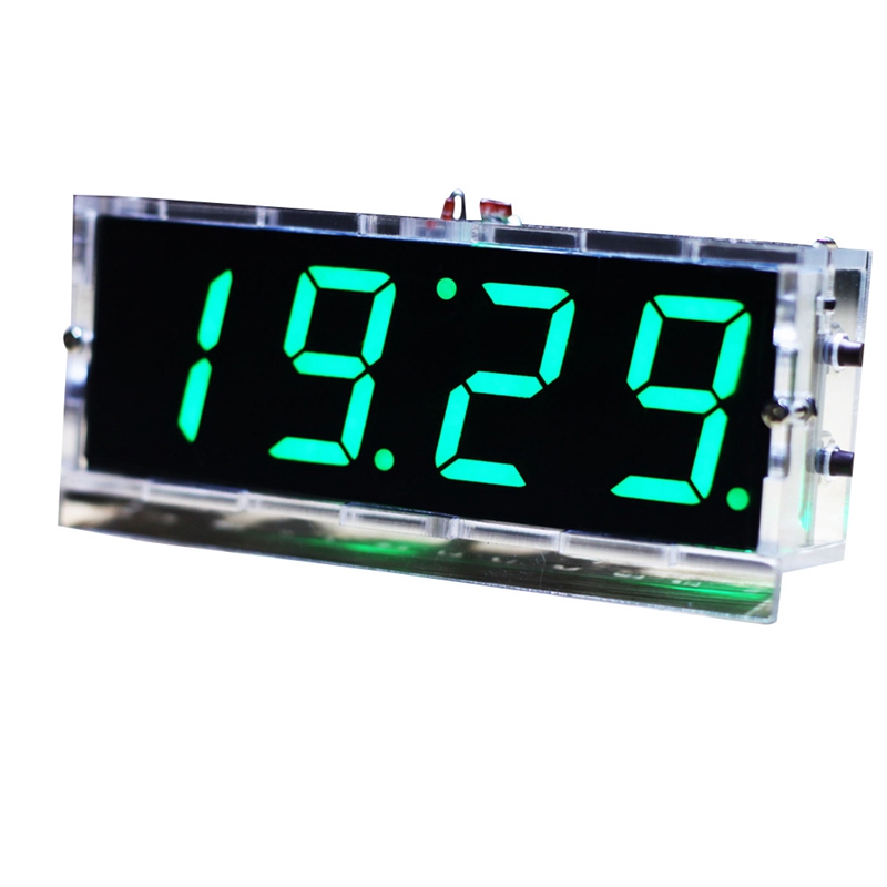 DIY Digital LED Clock Kit 4-Digit Light Control Temperature Date Time ...