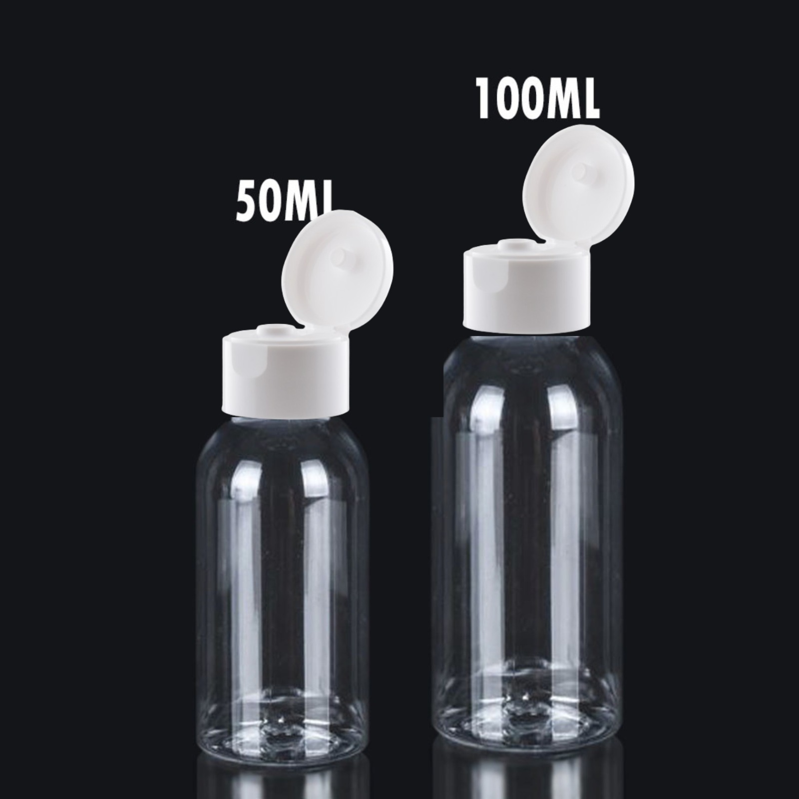 {ABS} Transparent Flip Cap Bottle 50ml/100ml Refillable Travel Empty ...