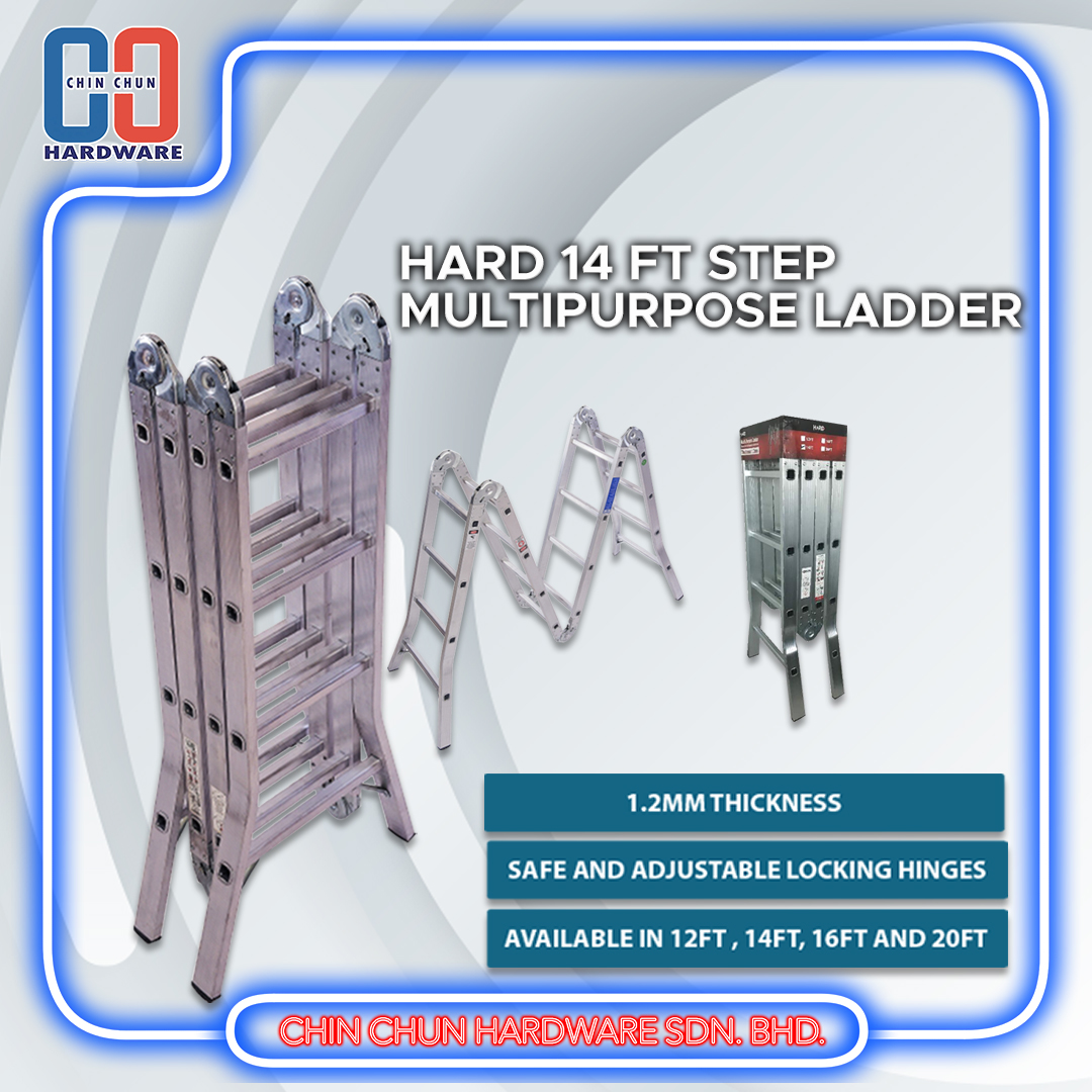 HARD 14ft|14 steps MULTIPURPOSE LADDER|TANGGA|14 LANGKAH TANGGA|TANGGA ...