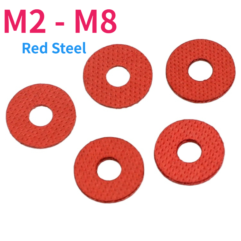 Red Steel M2 M2.5 M3 M3.5 M4 M5 M6 M8 Paper Fiber Insulating Flat ...