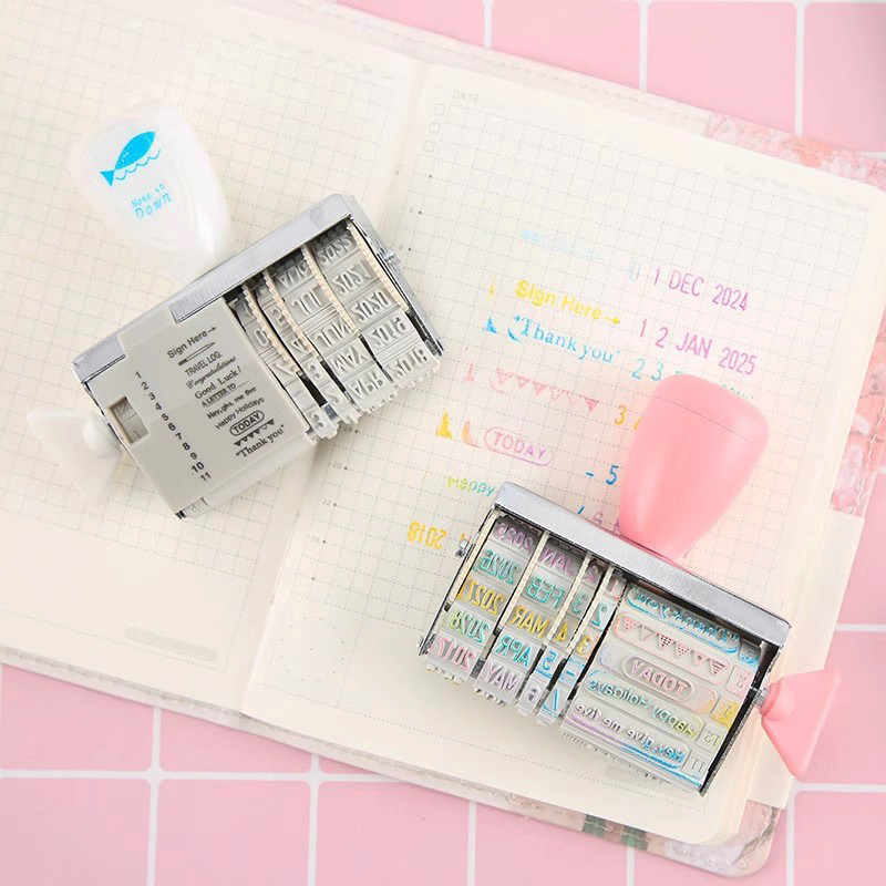 【Trick or Treat Alliance Mall】Pink Roller Date Rubber Stamp Runs From ...