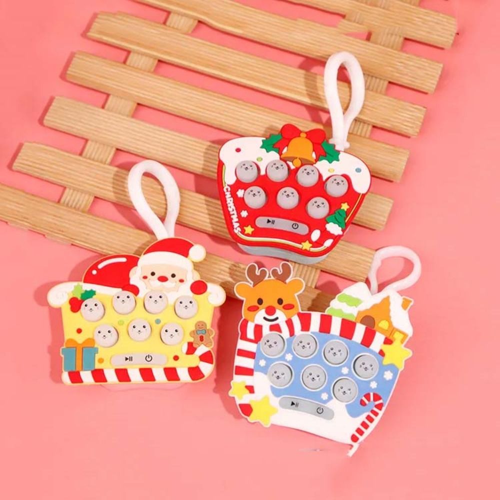 Novelty Game Keyring Mini Whack-a-Mole Machine Christmas Cartoon ...