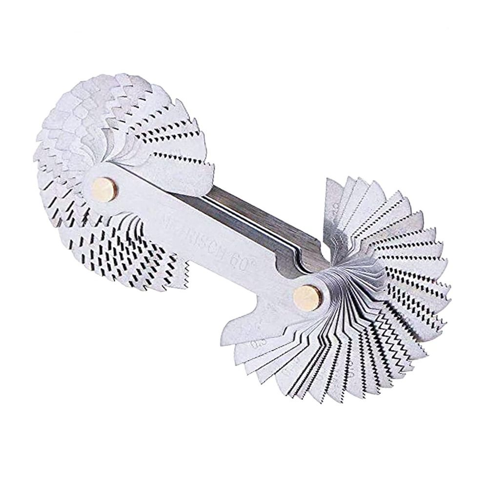 ULBVZD77G Stainless Steel Screw Thread Pitch Gauge 52Pcs 55 Degree 60 ...