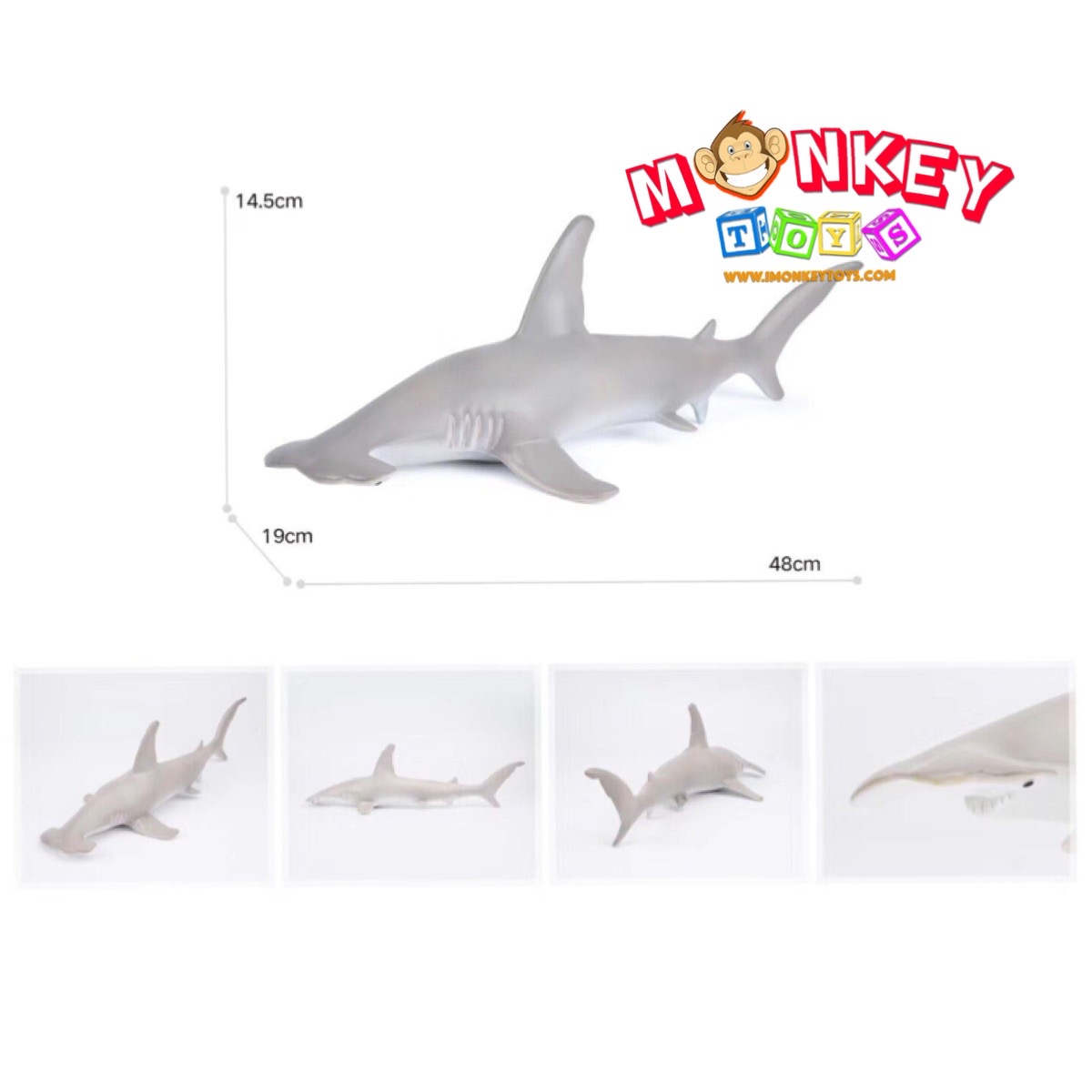Monkey Toys - Hammer Shark ปลาฉลามหัวฆ้อน ขนาด 41.00 CM แบบนิ่ม (จาก ...